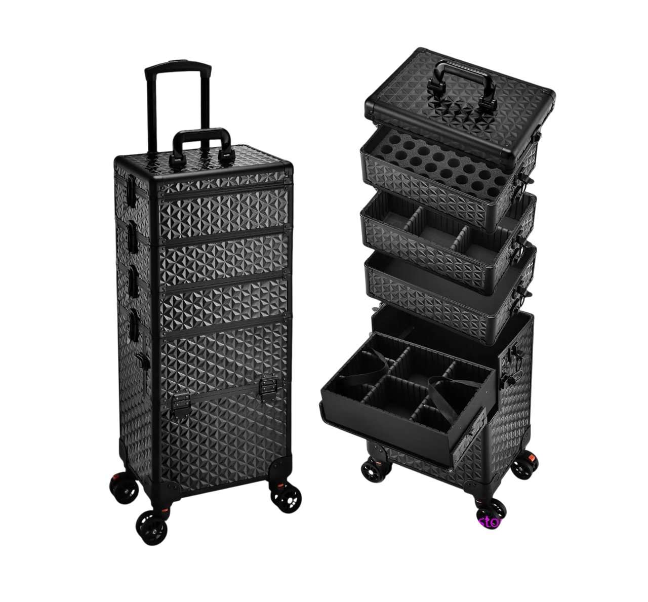 5 in 1 Makeup Trolley - Black – Vanity Set Glow